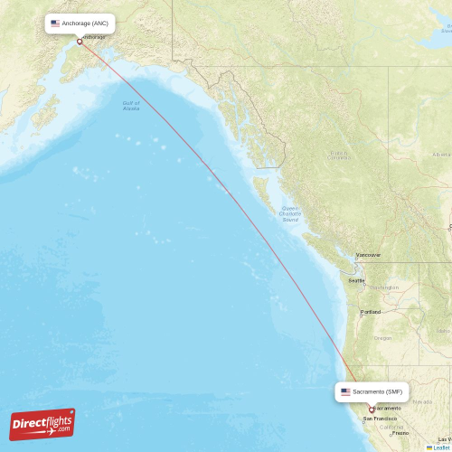 Direct flights from Sacramento to Anchorage (SMF-ANC) - Directflights.com