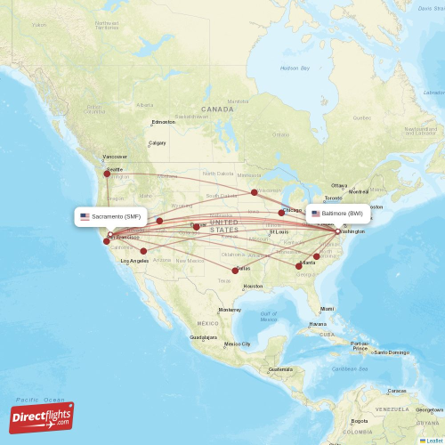 Direct flights from Sacramento to Baltimore (SMF-BWI) - Directflights.com