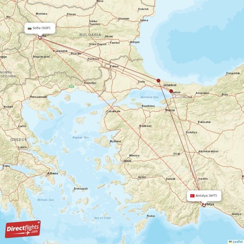 Direct flights from Sofia to Istanbul, SOF to IST non-stop - Directflights.com