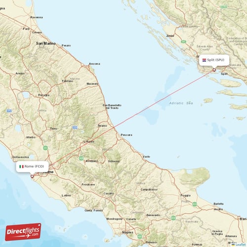 Direct flights from Split to Rome, SPU to FCO non-stop - Directflights.com