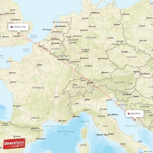 Direct flights from Split to London (SPU-LTN) - Directflights.com