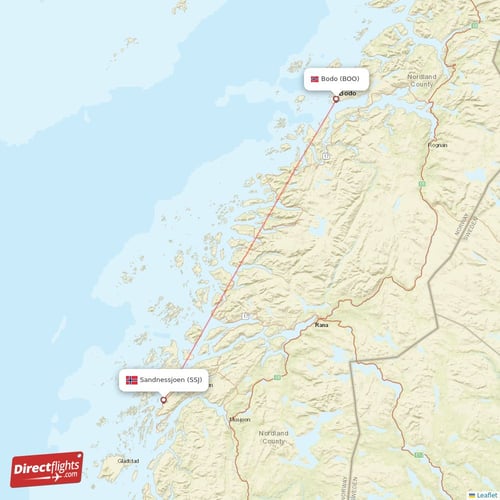 Direct flights from Sandnessjoen to Bodo, SSJ to BOO non-stop - Directflights.com
