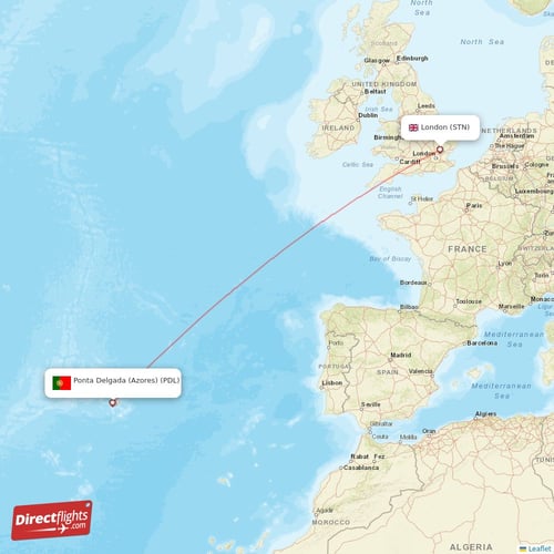 Direct flights from London to Ponta Delgada (Azores), STN to PDL non ...