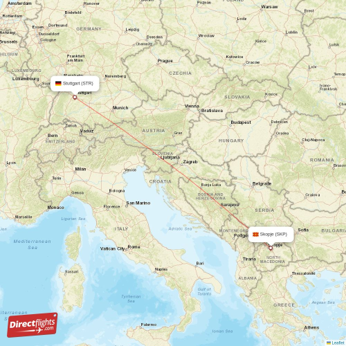 Direct flights from Stuttgart to Skopje (STR-SKP) - Directflights.com