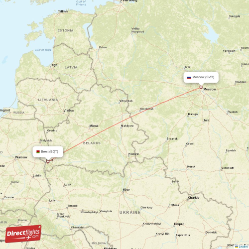 Direct flights from Moscow to Brest, SVO to BQT non-stop ...