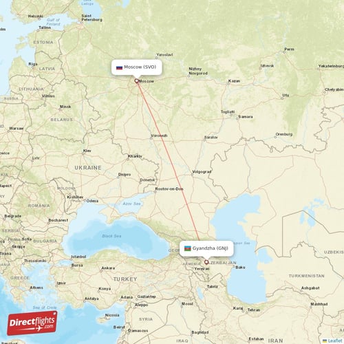 Direct flights from Moscow to Gyandzha, SVO to GNJ non-stop - Directflights.com