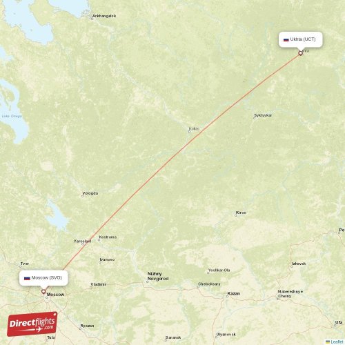 Direct flights from Moscow to Ukhta (SVO-UCT) - Directflights.com