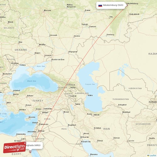 Direct flights from Yekaterinburg to Hurghada, SVX to HRG non-stop - Directflights.com