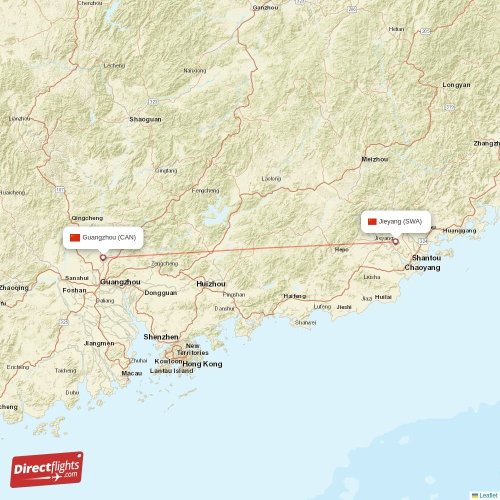 Direct flights from Jieyang to Guangzhou, SWA to CAN non-stop - Directflights.com
