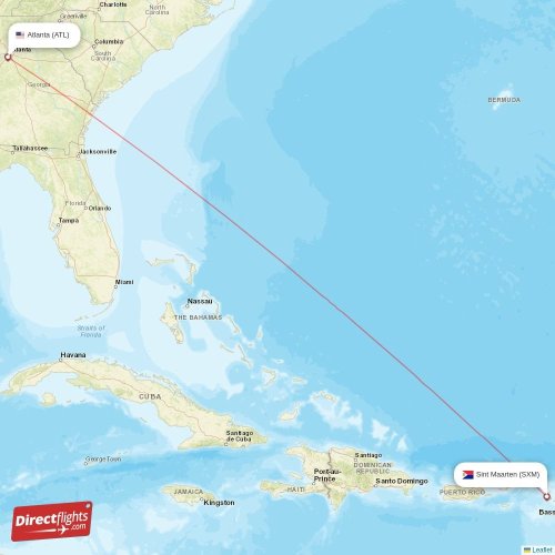 Direct flights from Sint Maarten to Atlanta (SXM-ATL) - Directflights.com