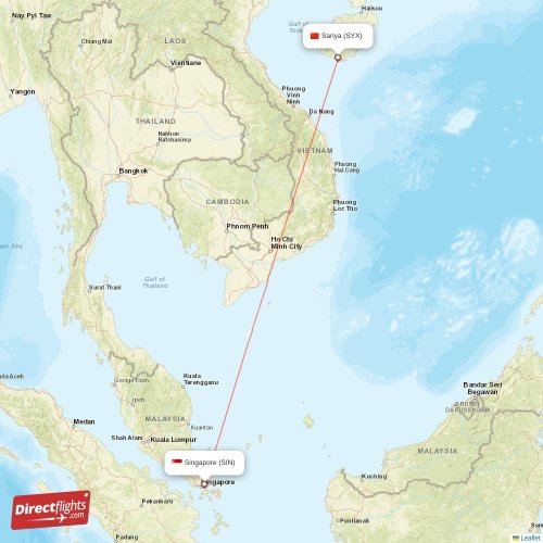 Direct flights from Sanya to Singapore (SYX-SIN) - Directflights.com