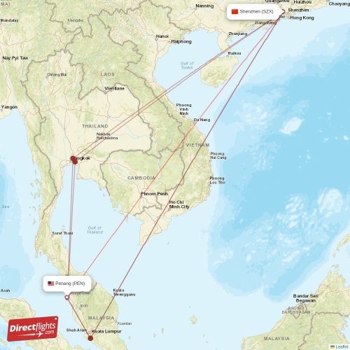 Direct flights from Shenzhen to Penang (SZX-PEN) - Directflights.com
