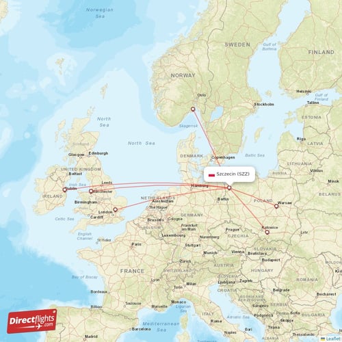Direct flights from Szczecin - 7 destinations - SZZ, Poland - Directflights.com
