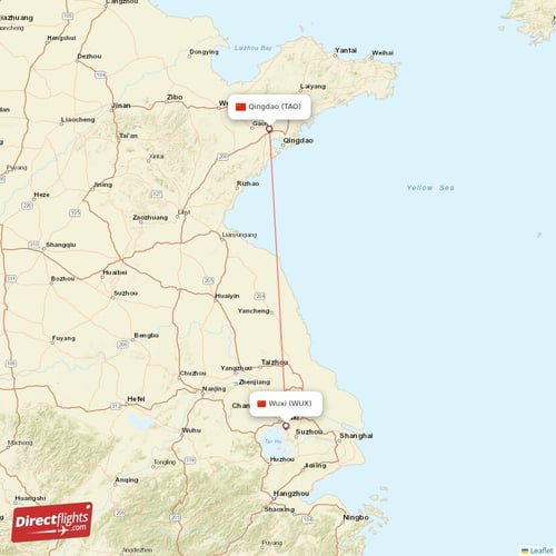 Direct flights from Qingdao to Wuxi (TAO-WUX) - Directflights.com