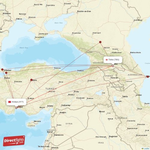 Direct flights from Tbilisi to Antalya (TBS-AYT) - Directflights.com