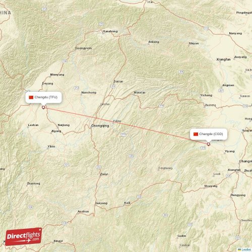 Direct flights from Chengdu to Changde (TFU-CGD) - Directflights.com
