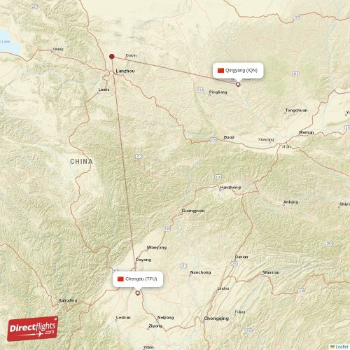 Direct flights from Chengdu to Qingyang, TFU to IQN non-stop ...