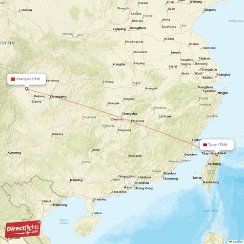 Direct flights from Chengdu to Taipei (TFU-TSA) - Directflights.com