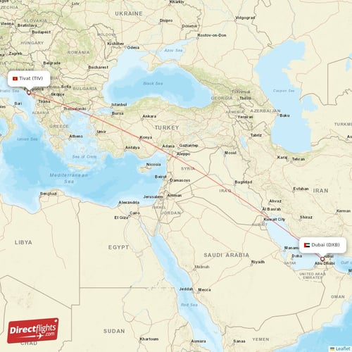 Direct flights from Tivat to Dubai, TIV to DXB non-stop - Directflights.com