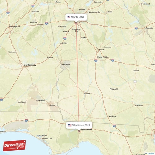 Direct flights from Tallahassee to Atlanta, TLH to ATL non-stop - Directflights.com