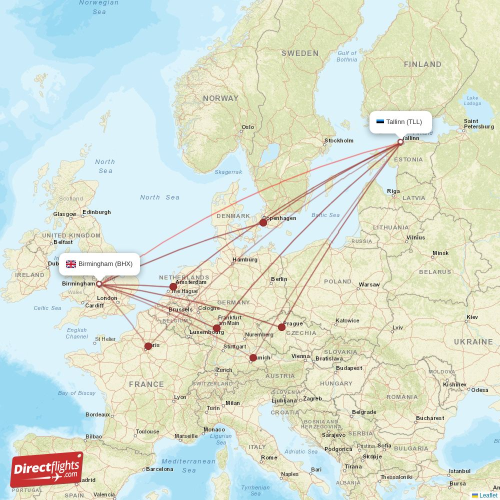 Direct flights from Tallinn to Birmingham (TLL-BHX) - Directflights.com