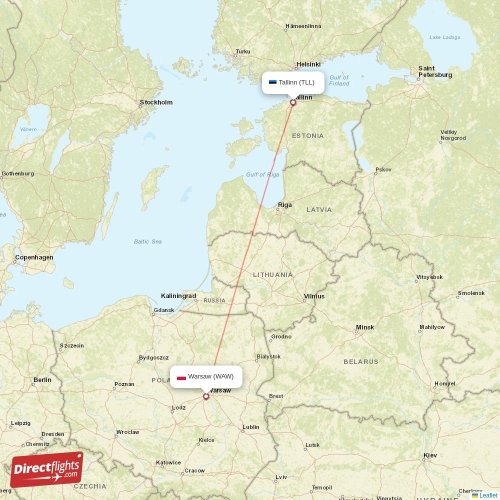 Direct flights from Tallinn to Warsaw (TLL-WAW) - Directflights.com