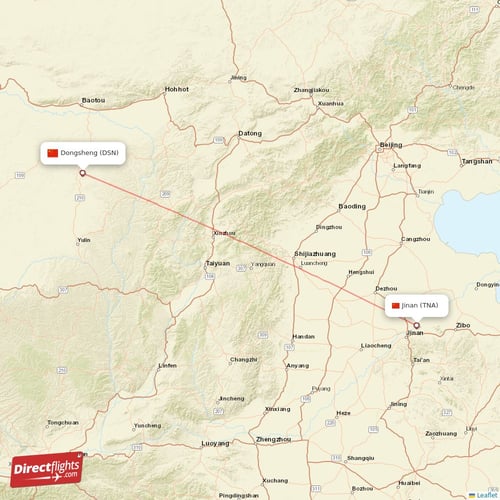 Direct flights from Jinan to Dongsheng, TNA to DSN non-stop ...