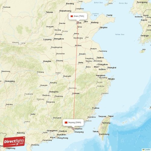 Direct flights from Jinan to Jieyang, TNA to SWA non-stop ...