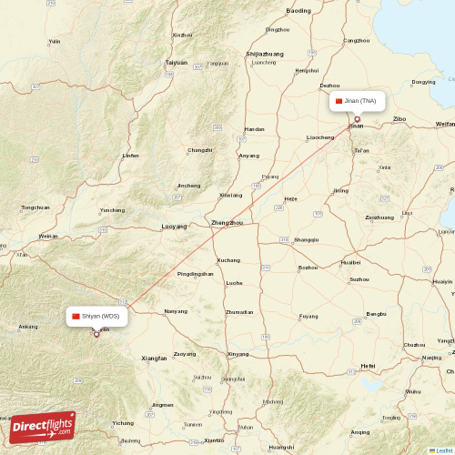 Direct flights from Jinan to Shiyan, TNA to WDS non-stop ...