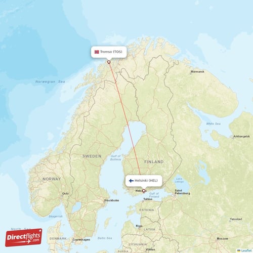 Direct flights from Tromso to Helsinki, TOS to HEL non-stop - Directflights.com
