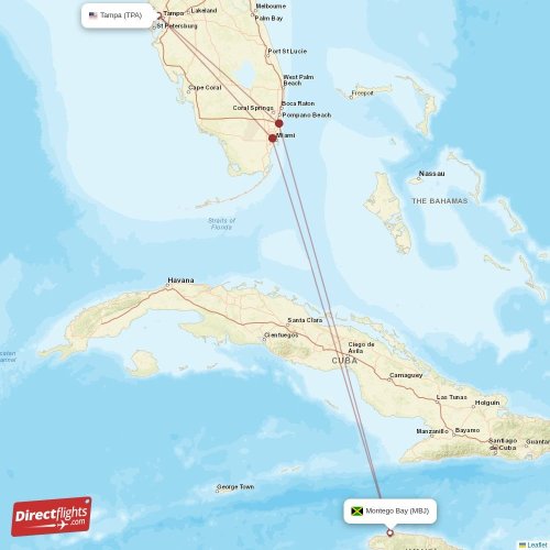 Direct flights from Tampa to Montego Bay (TPA-MBJ) - Directflights.com