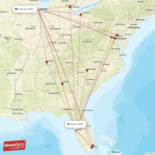 Direct flights from Tampa to Miami, TPA to MIA non-stop - Directflights.com