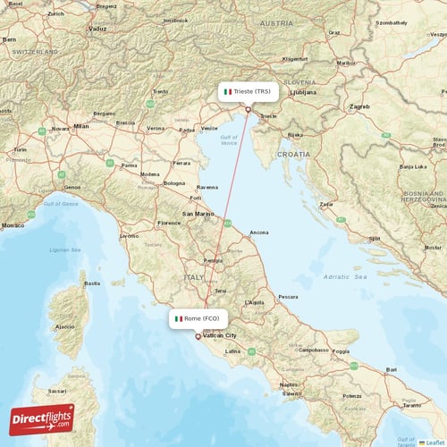 Direct flights from Trieste to Rome, TRS to FCO non-stop ...