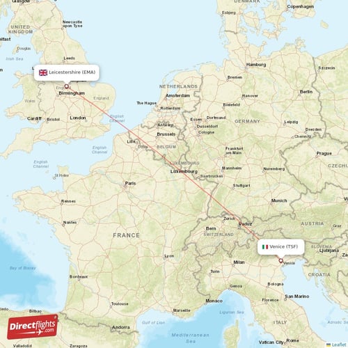 Direct flights from Venice to Leicestershire, TSF to EMA non-stop ...