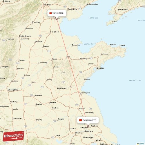 Direct flights from Tianjin to Yangzhou, TSN to YTY non-stop ...