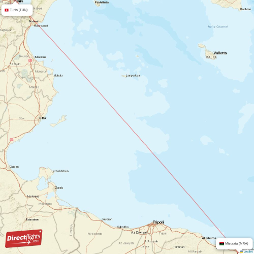 Direct flights from Tunis to Misurata (TUN-MRA) - Directflights.com