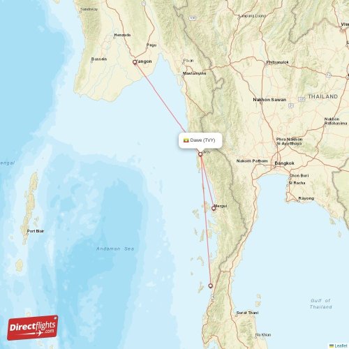 Direct flights to Dawe - TVY, Myanmar - Directflights.com