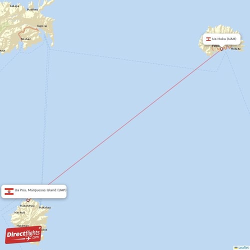 Direct flights from Ua Pou, Marquesas Island to Ua Huka, UAP to UAH non ...