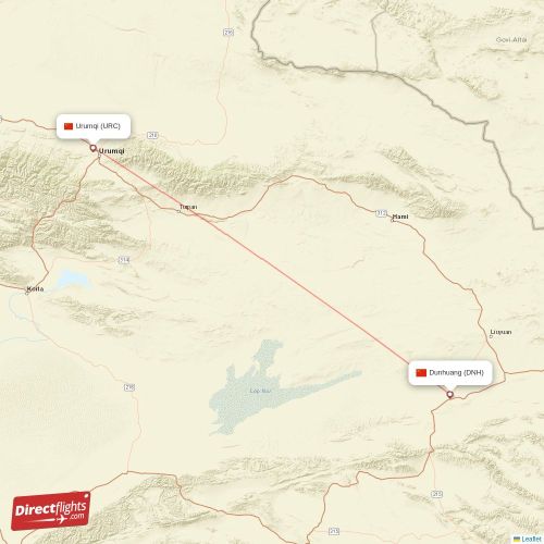 Direct flights from Urumqi to Dunhuang (URC-DNH) - Directflights.com