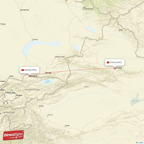 Direct flights from Urumqi to Bishkek (URC-FRU) - Directflights.com