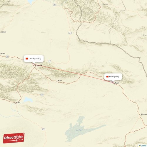 Direct flights from Urumqi to Hami (URC-HMI) - Directflights.com