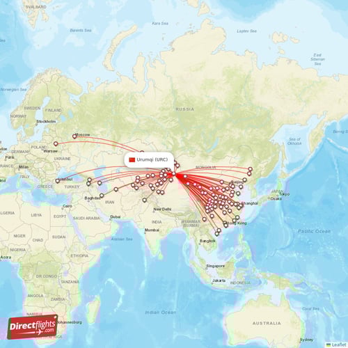 Direct flights from Urumqi - 104 destinations - URC, China - Directflights.com