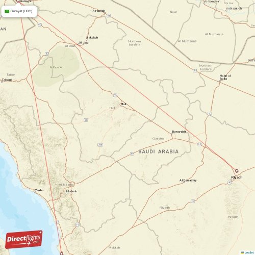 Direct flights to Gurayat - URY, Saudi Arabia - Directflights.com