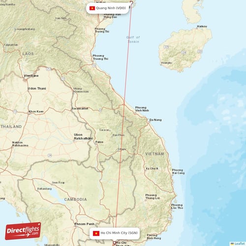 Direct flights from Quang Ninh to Ho Chi Minh City, VDO to SGN non-stop - Directflights.com