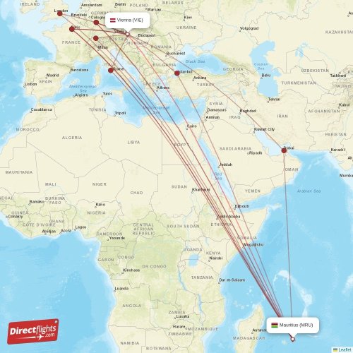 Direct flights from Vienna to Mauritius (VIE-MRU) - Directflights.com