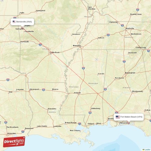 Direct flights from Fort Walton Beach to Bentonville, VPS to XNA non ...