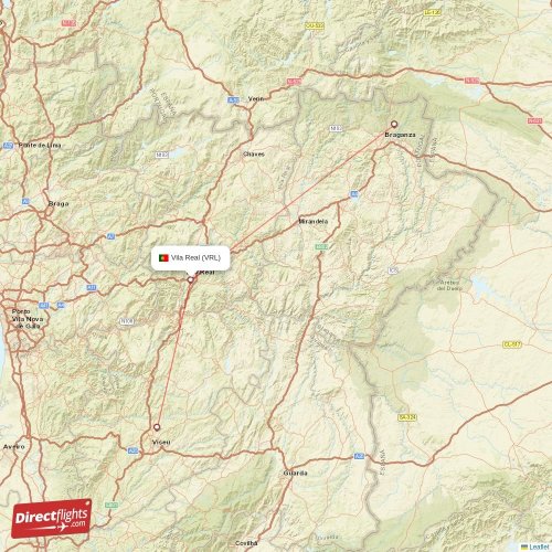 Direct flights from Vila Real - 2 destinations - VRL, Portugal - Directflights.com