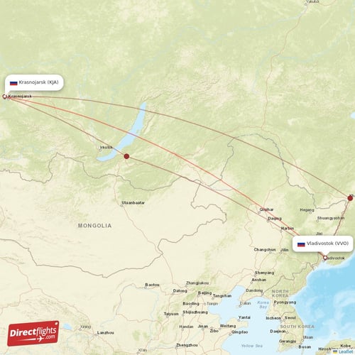 Direct flights from Vladivostok to Krasnojarsk, VVO to KJA non-stop ...