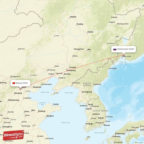Direct flights from Vladivostok to Beijing, VVO to PKX non-stop ...
