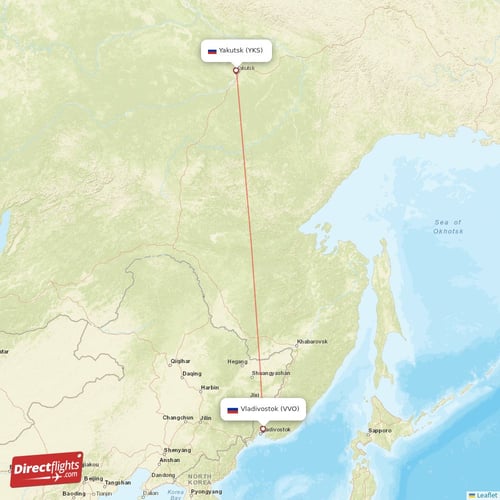 Direct flights from Vladivostok to Yakutsk, VVO to YKS non-stop - Directflights.com